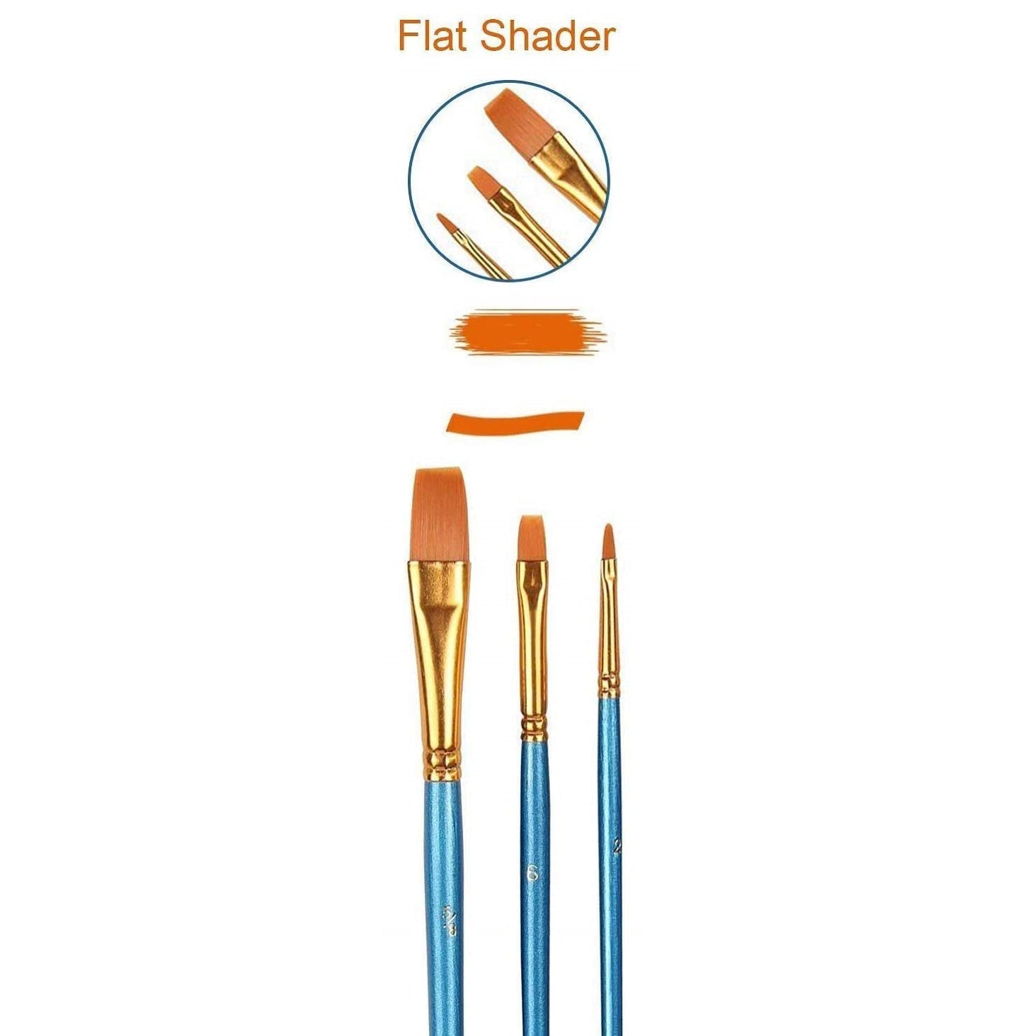 (3 Pack) Gold Nylon Flat Shader Brush Set – Pratt Paints